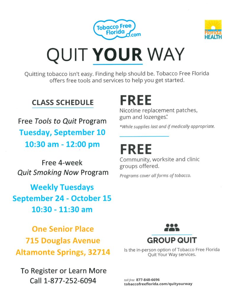 FREE Tools To Quit Program - One Senior Place