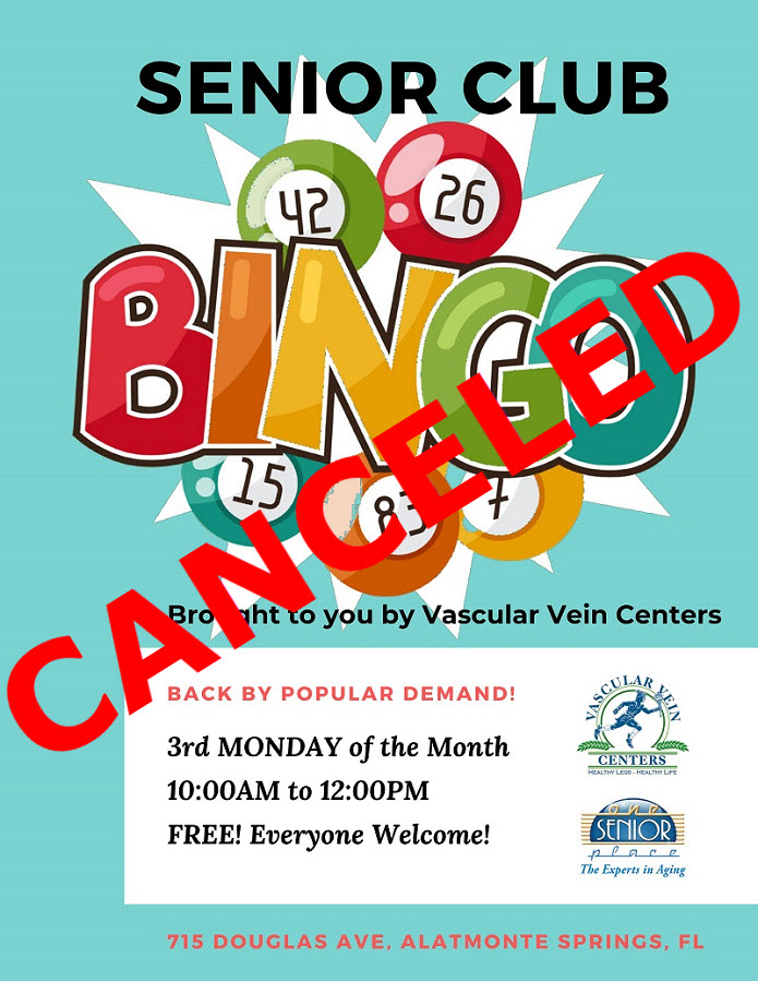 CANCELED: Senior Club BINGO! - One Senior Place