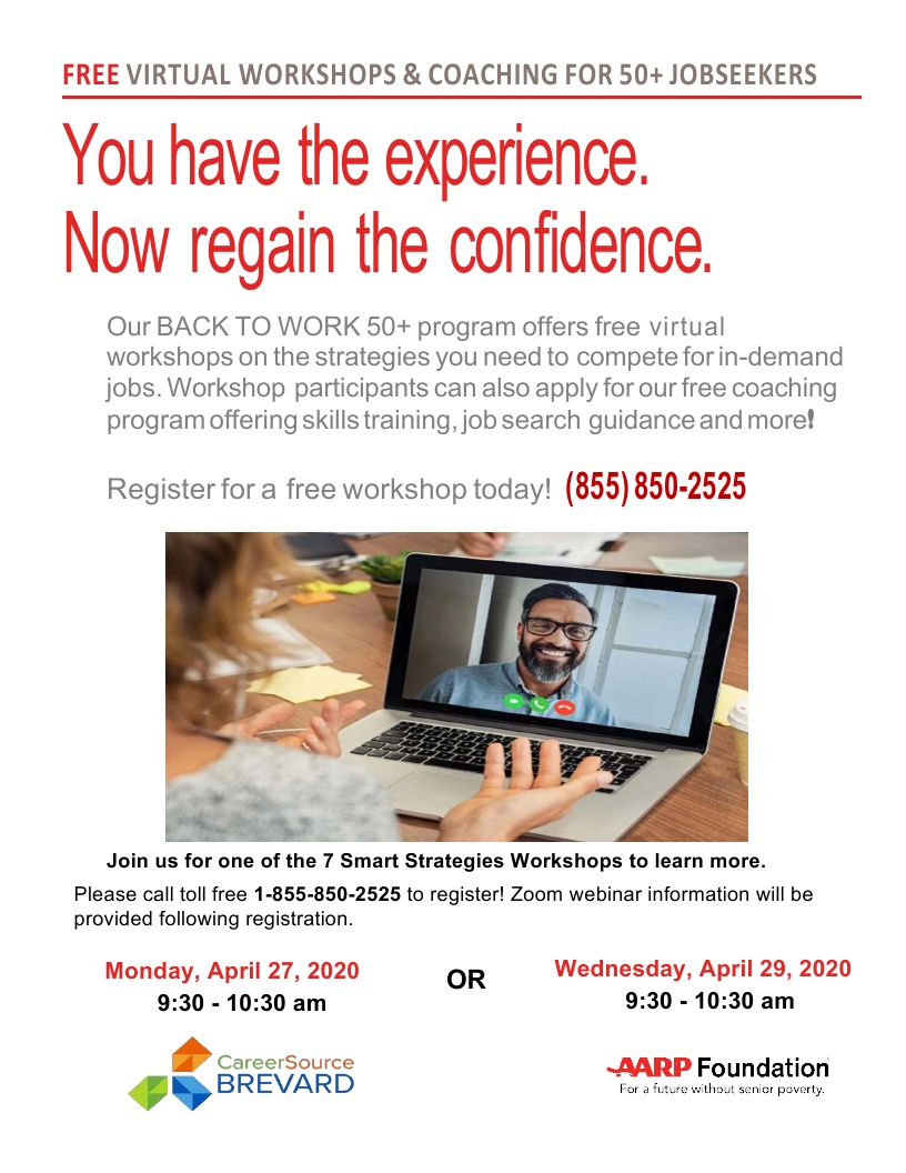 FREE Virtual Workshops & Coaching for 50+ Jobseekers - One Senior Place