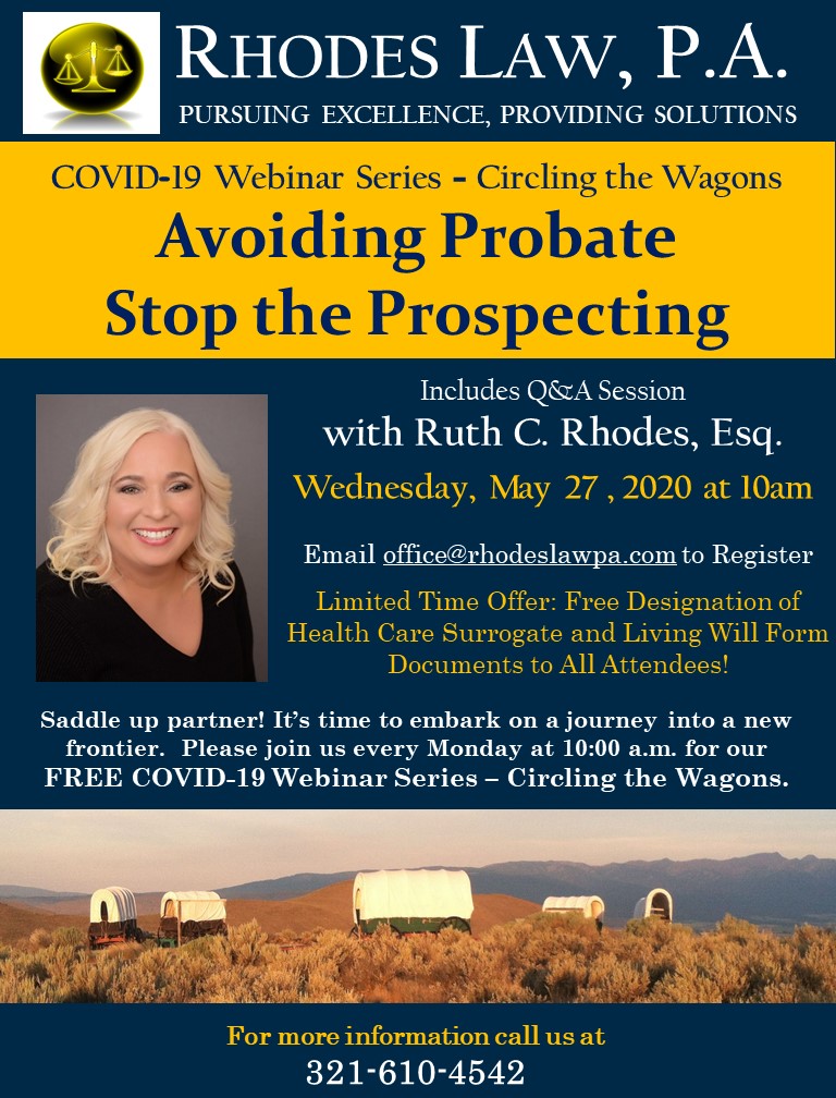 Avoiding Probate, Stop the Prospecting with Ruth C. Rhodes, Esq. COVID ...
