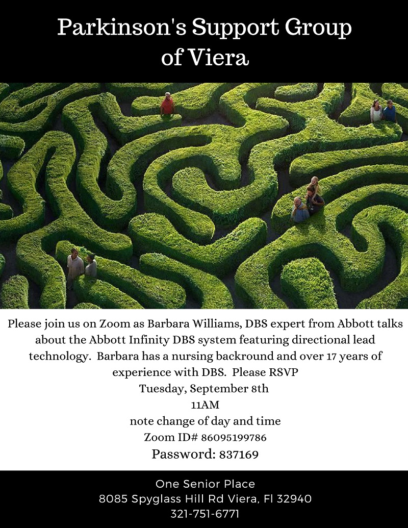 VIRTUAL: Abbott Infinity DBS, Zoom Meeting, Parkinson's Support Group ...