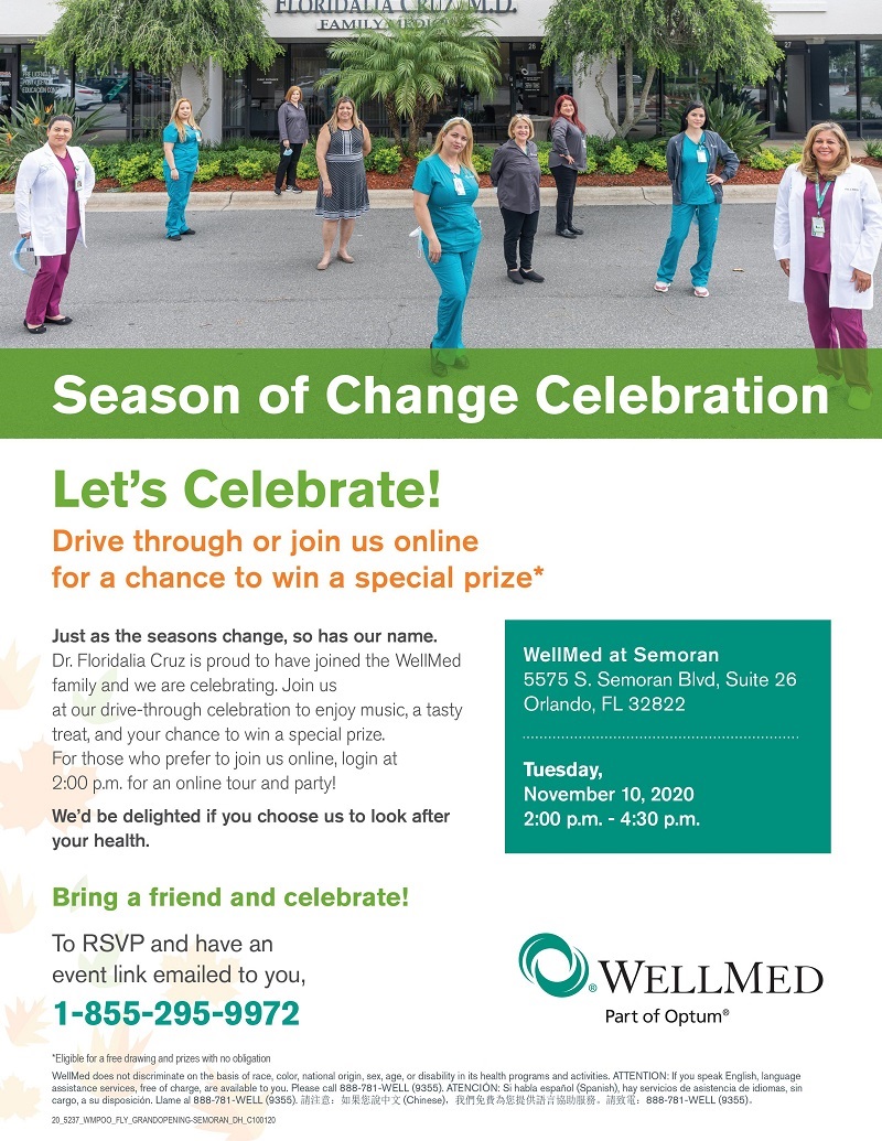 Drive Thru (or Virtual) WellMed Grand Opening! - One Senior Place