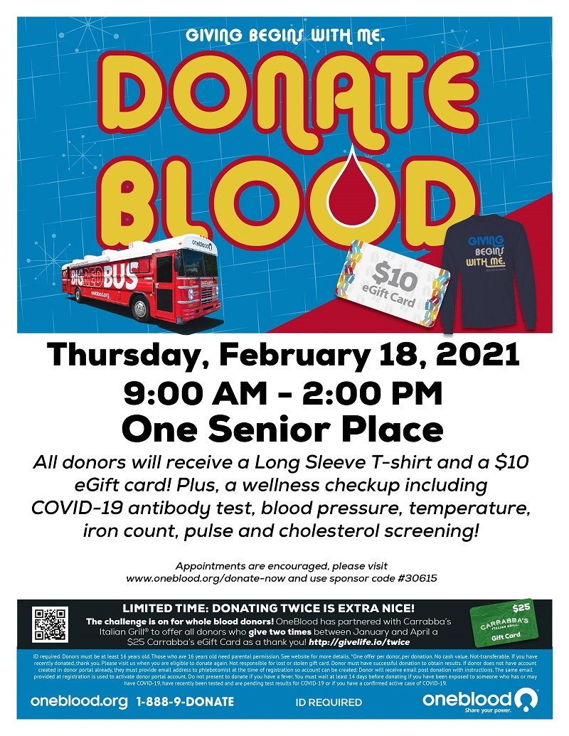 Blood Drive - One Senior Place