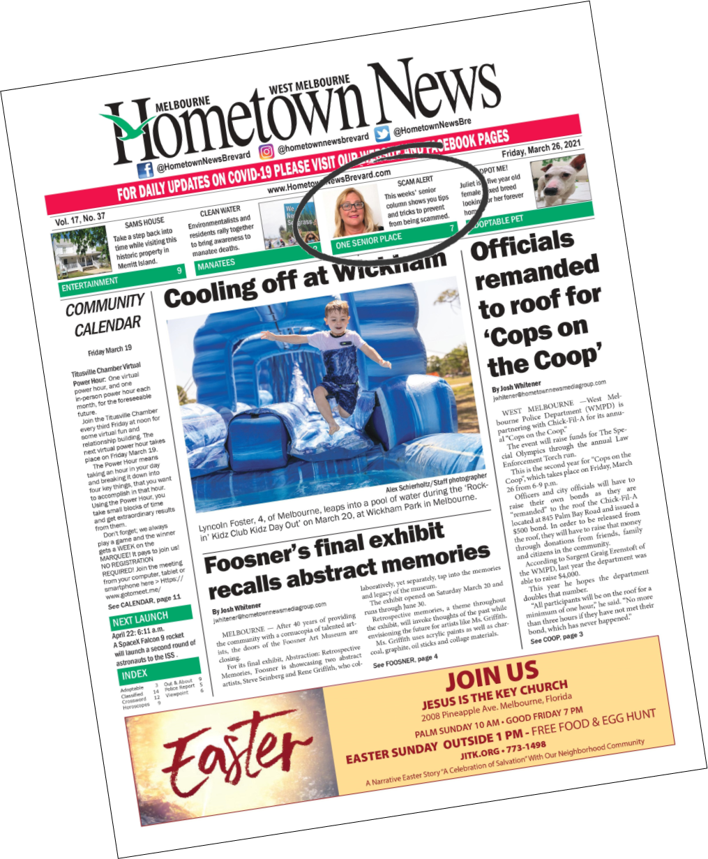 Second Newspaper Picks Up “Ask One Senior Place” Weekly Column - One ...