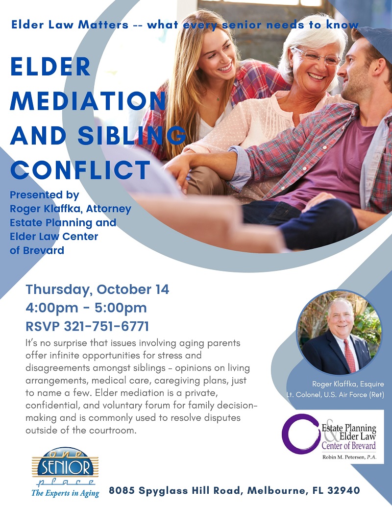 Elder Mediation and Sibling Conflict, Elder Law Matters - what every ...