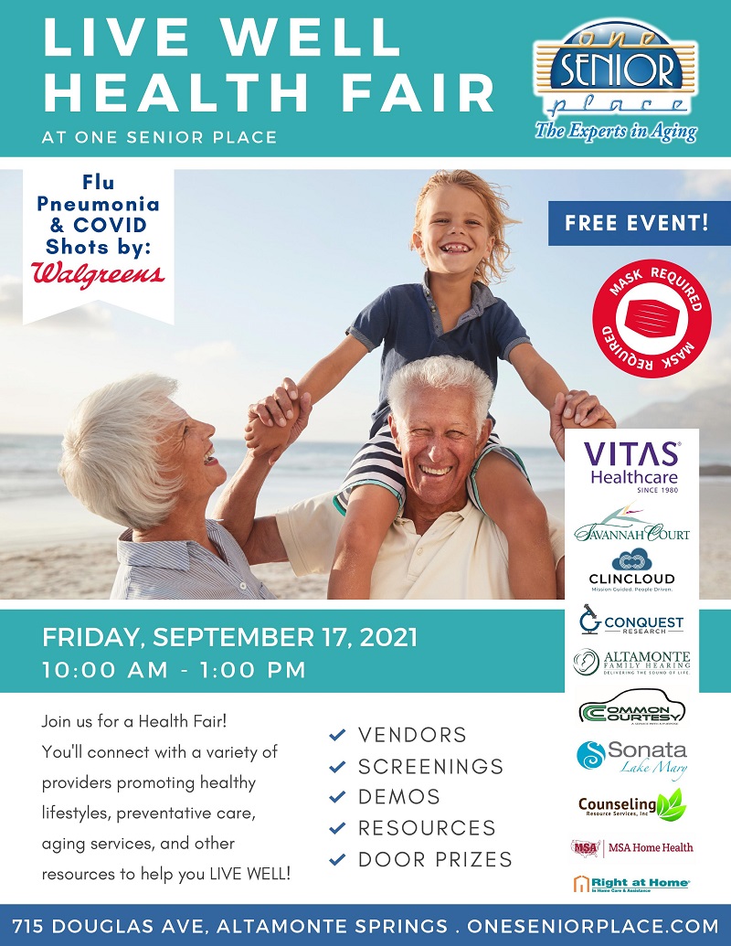SPECIAL EVENT: Live Well Health Fair! - One Senior Place