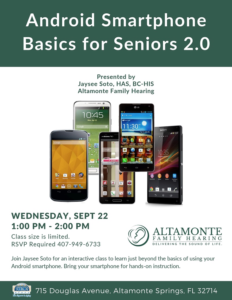 IN-PERSON: Android Smartphone Basics for Seniors 2.0 - One Senior Place