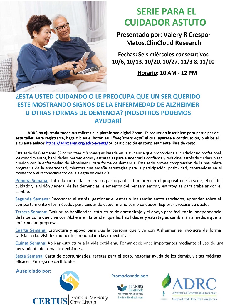 VIRTUAL: Spanish Savvy Caregiver 6-Week Series/Serie Para el Cuidador ...
