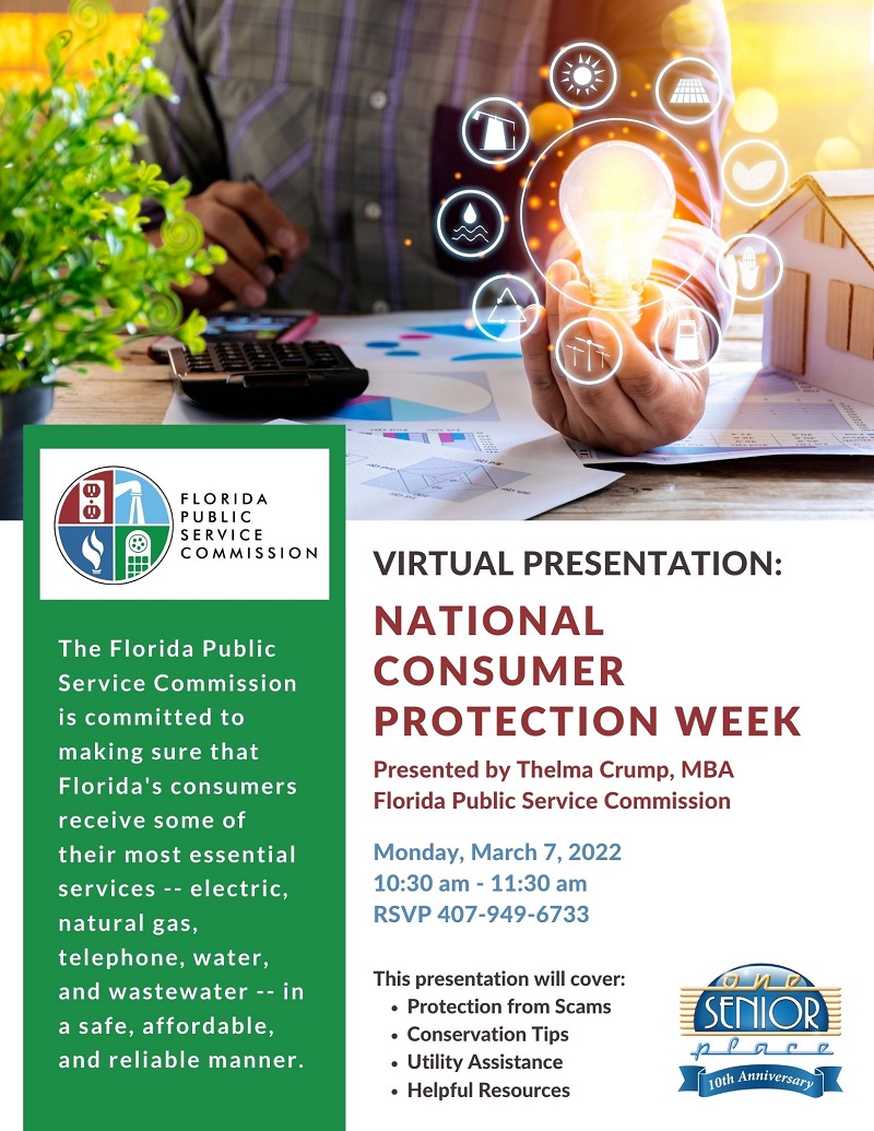 VIRTUAL: National Consumer Protection Week Resources - One Senior Place