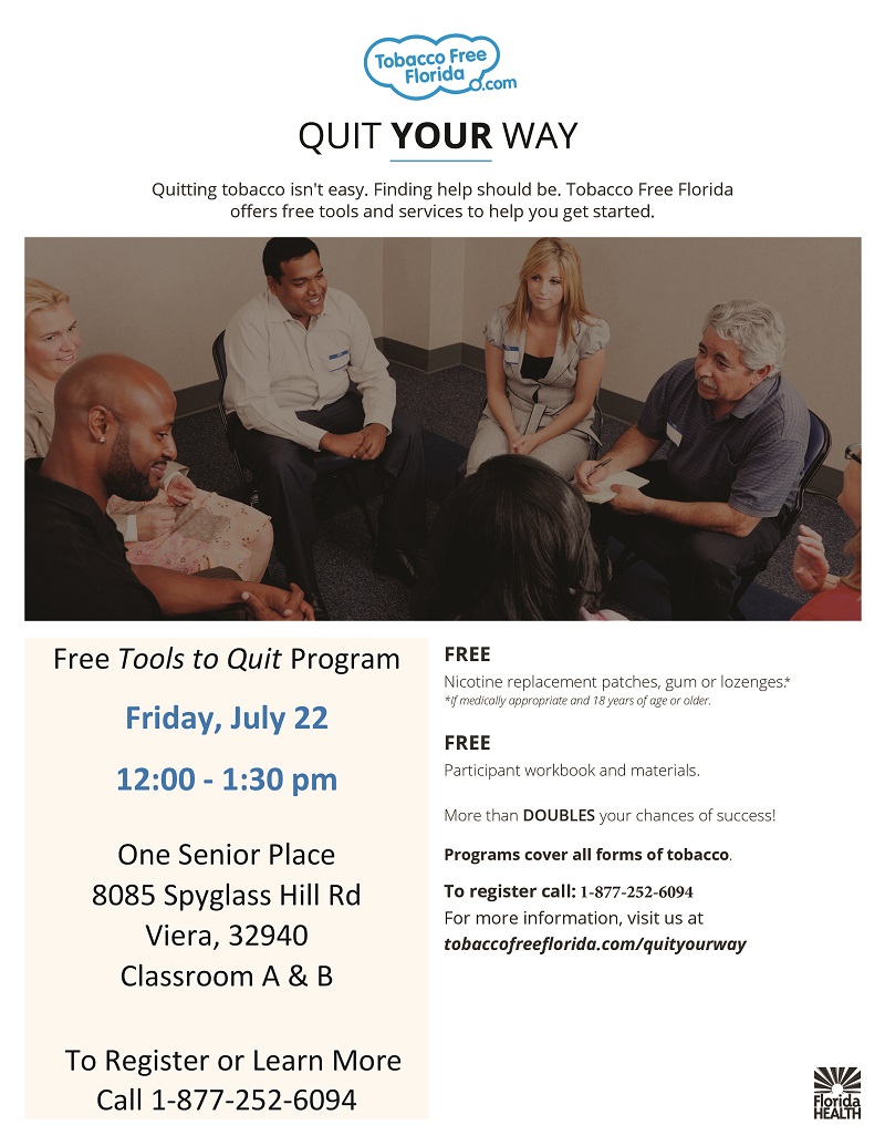 Quit Your Way Tobacco Free Florida - One Senior Place