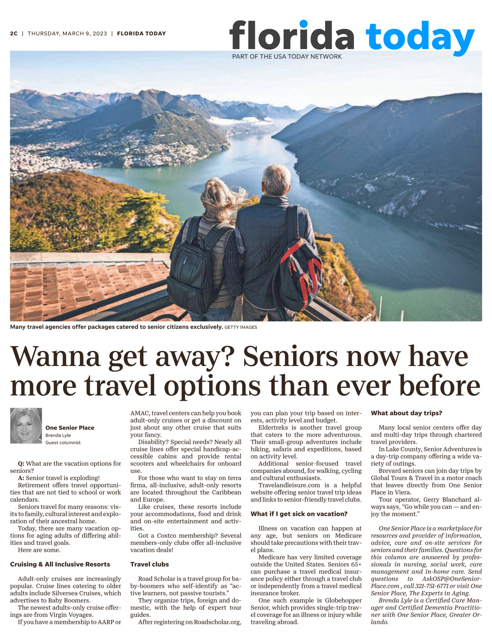 Ask One Senior Place: What are the vacation options for seniors? - One Senior Place